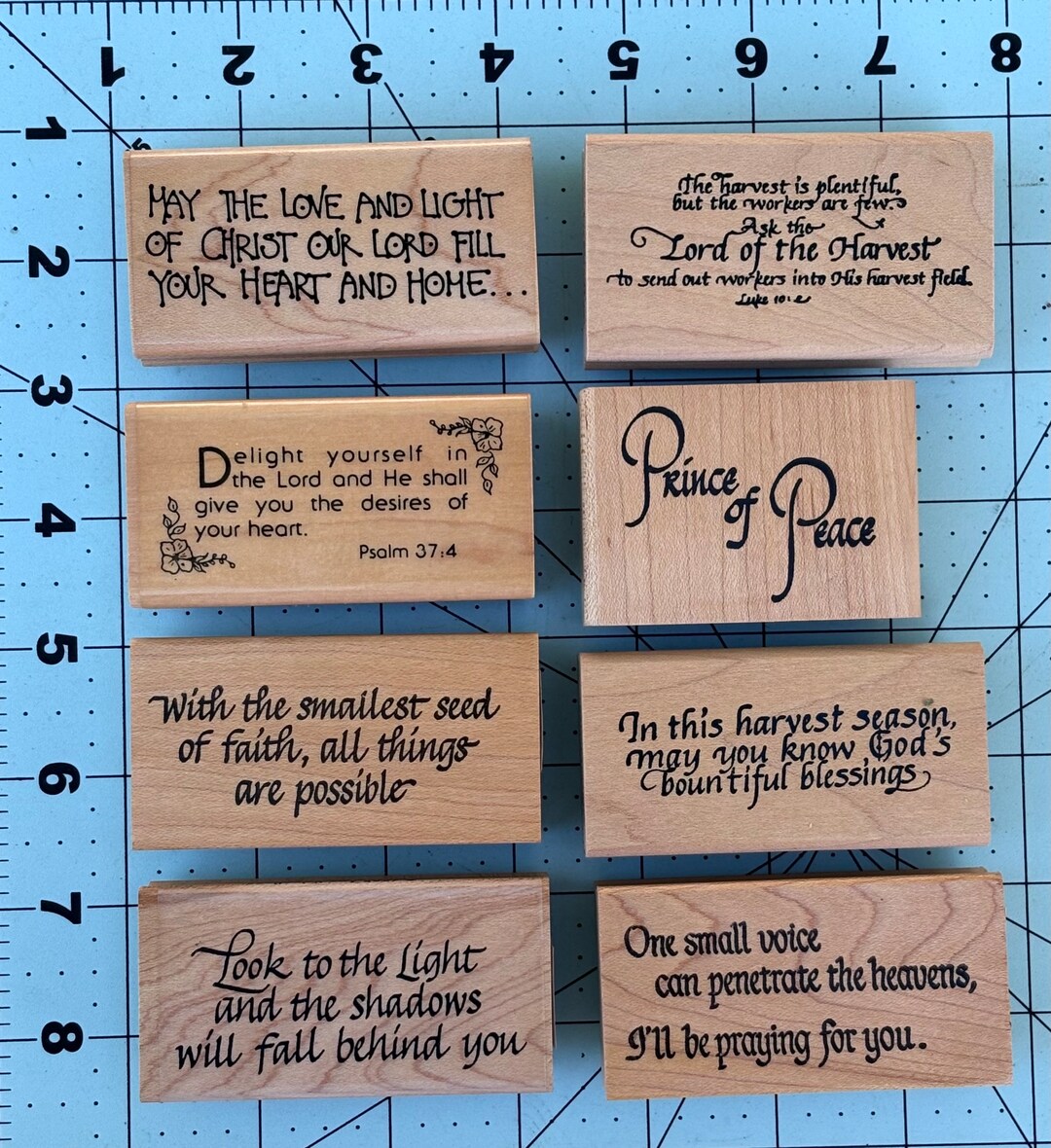 Verbiage Religious Faith God Card Sentiments Wood Mounted Rubber Stamps ...