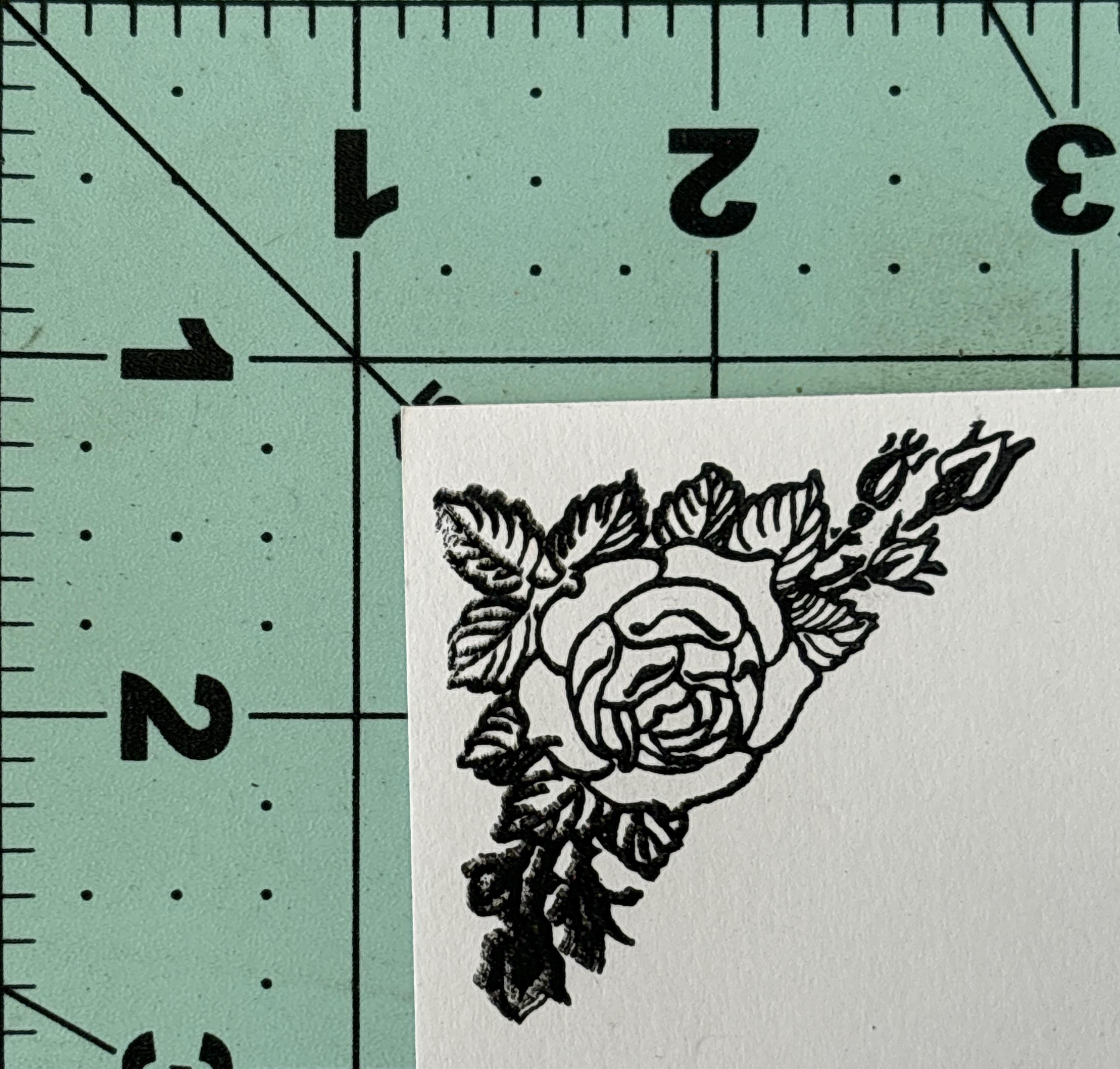 Corner 4 Stamp Square Wood Mounted Rubber Stamp Embossing Arts 1997 ...