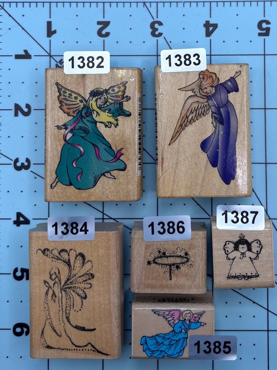 Angel Wood Mounted Rubber Stamps Vintage - Etsy
