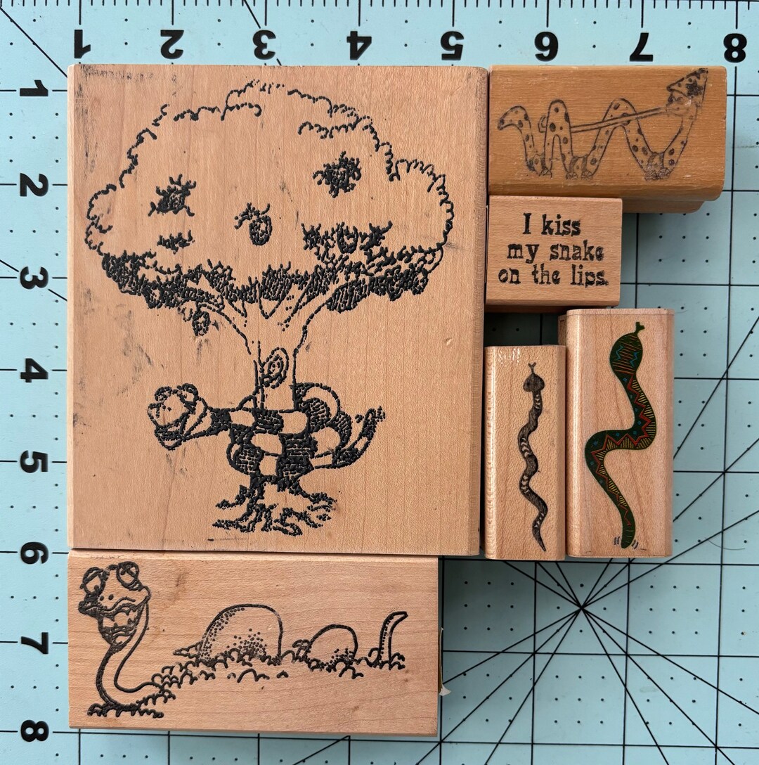 SNAKES -vintage Wood Mounted Rubber Stamps - Etsy