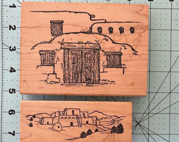 Landscape Rare Judy Duke Adobe Wood Mounted Rubber Stamps - Etsy