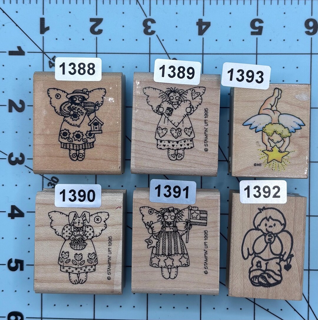 Angel Wood Mounted Rubber Stamps Vintage - Etsy