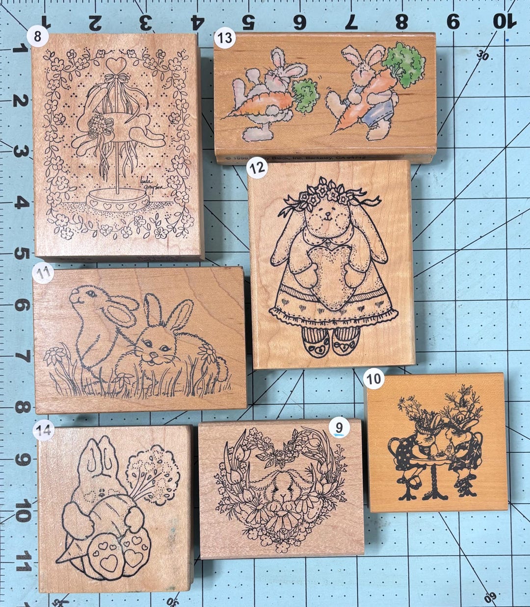 Rabbits Bunny Vintage 1990’s Wood Mounted Rubber Stamps - Etsy