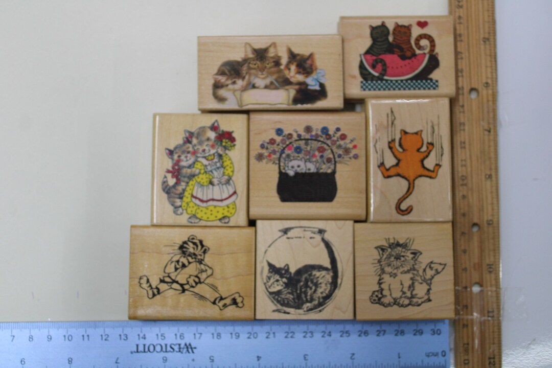 CATS Rubber Stamps Vintage - Etsy