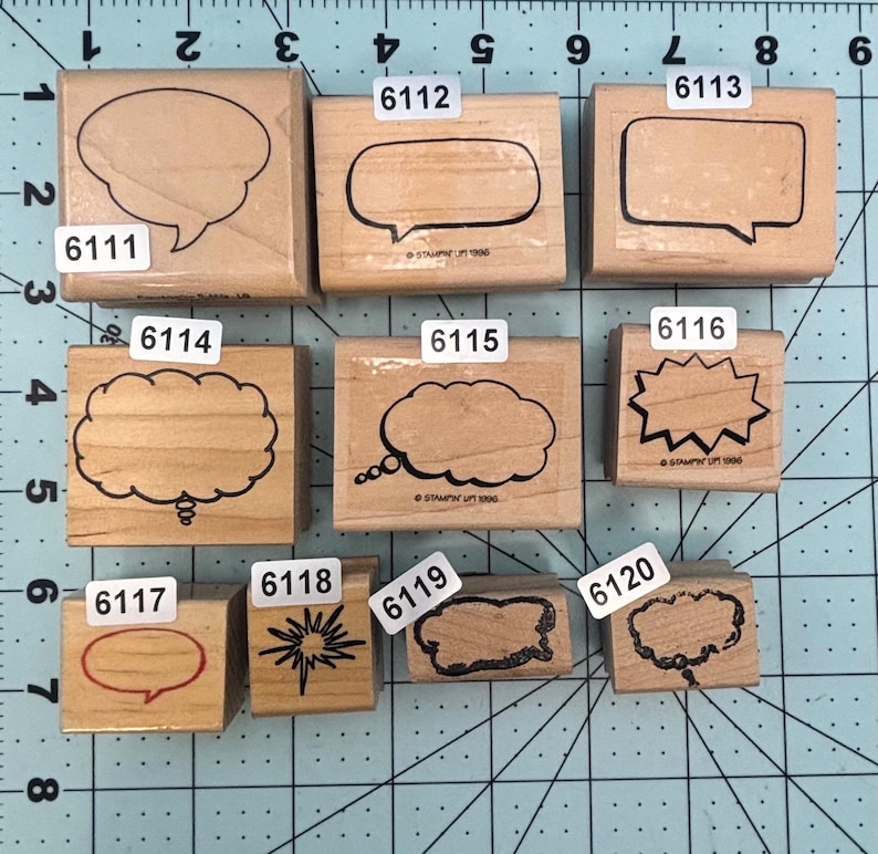 Call Out Bubbles Wood Mounted Rubber Stamps Vintage - Etsy