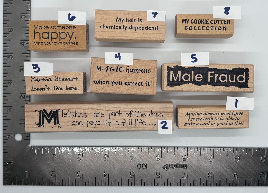 Verbiage Card Sentiments Wood Mounted Rubber Stamps Vintage - Etsy