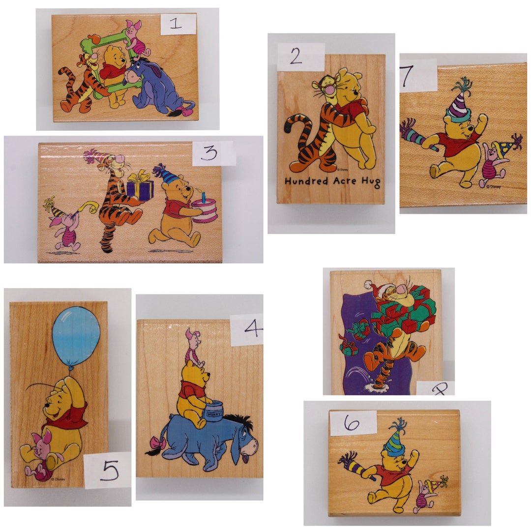 Disney Winnie the Pooh Vintage Wood Mounted Runber Stamps - Etsy