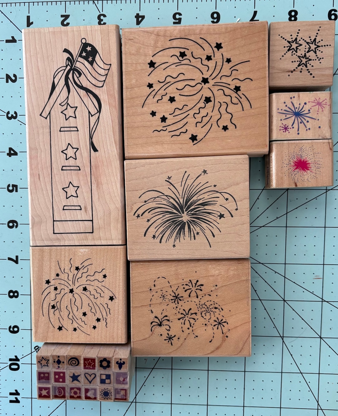 Fireworks Patriotic Birdhouse-vintage Wood Mounted Rubber Stamps - Etsy