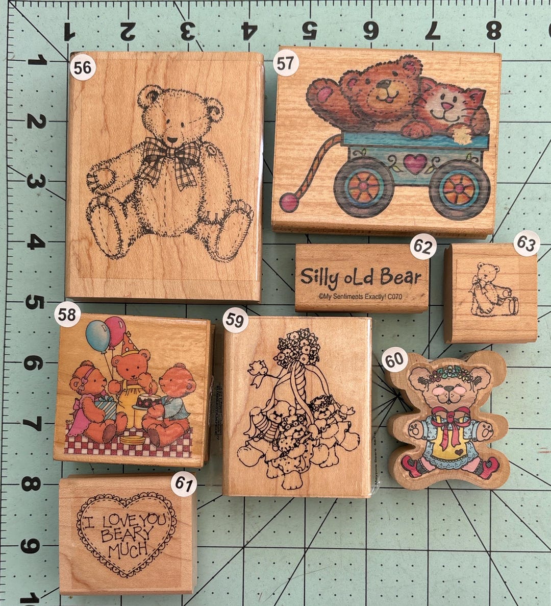 Bears Vintage Wood Mounted Rubber Stamps - Etsy