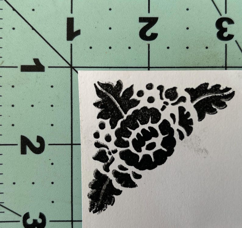 Corner 4 Stamp Square Wood Mounted Rubber Stamp Embossing Arts 1997 ...