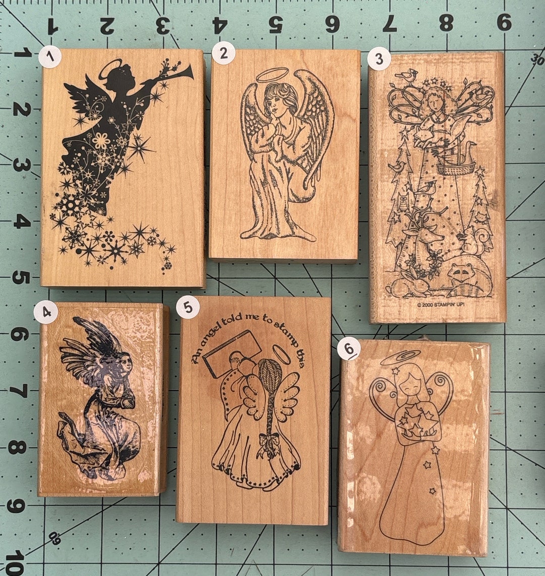 ANGELS Wood Mounted Rubber Stamps Vintage - Etsy