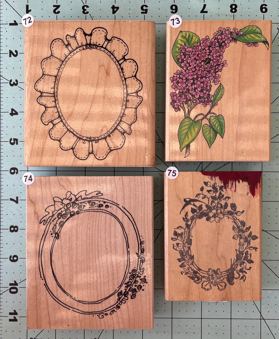Frames Flowers Ruffle Card Size Wood Mounted Rubber Stamps Vintage - Etsy