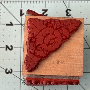 Corner 4 Stamp Square Wood Mounted Rubber Stamp Embossing Arts 1997 ...