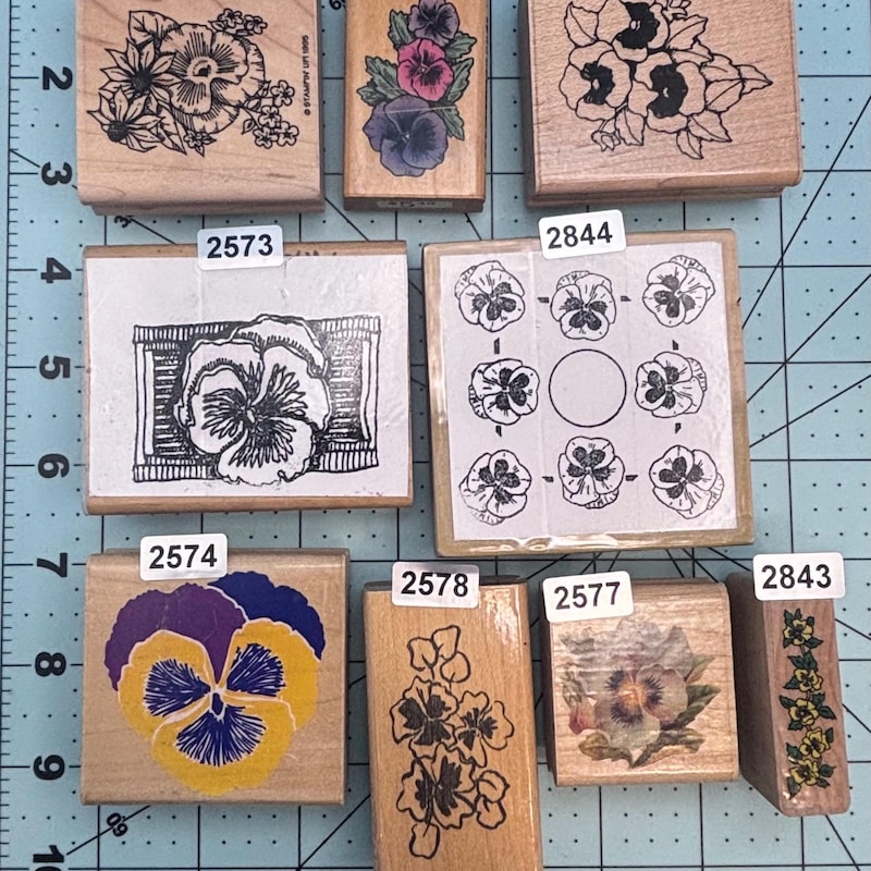 Pansy Flower Rubber Stamp - Etsy