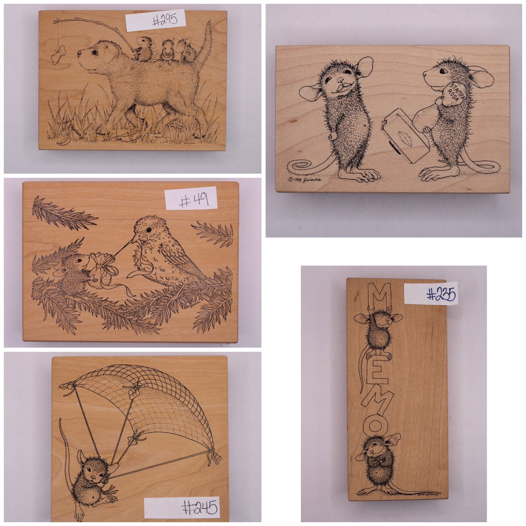 HOUSE MOUSE Wood Mounted Rubber Stamps vintage - Etsy