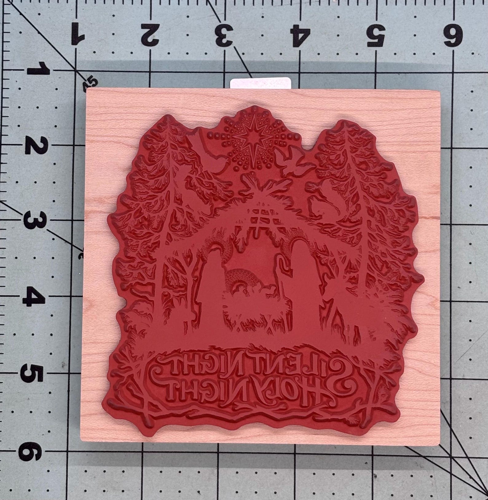 Christmas Religious Faith Nativity Silent Night PSX K-1196 Wood Mounted ...