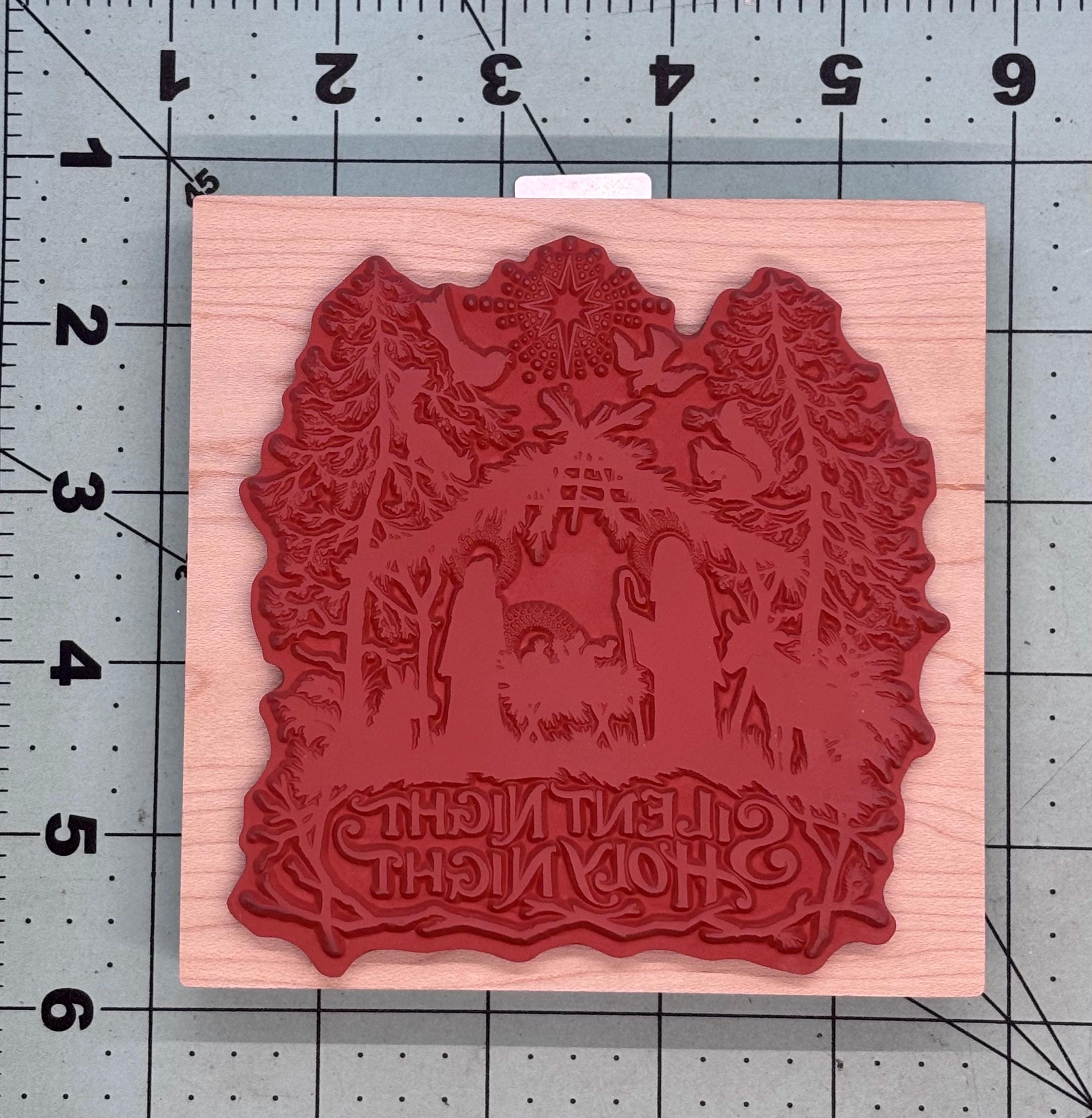 Christmas Religious Faith Nativity Silent Night PSX K-1196 Wood Mounted ...
