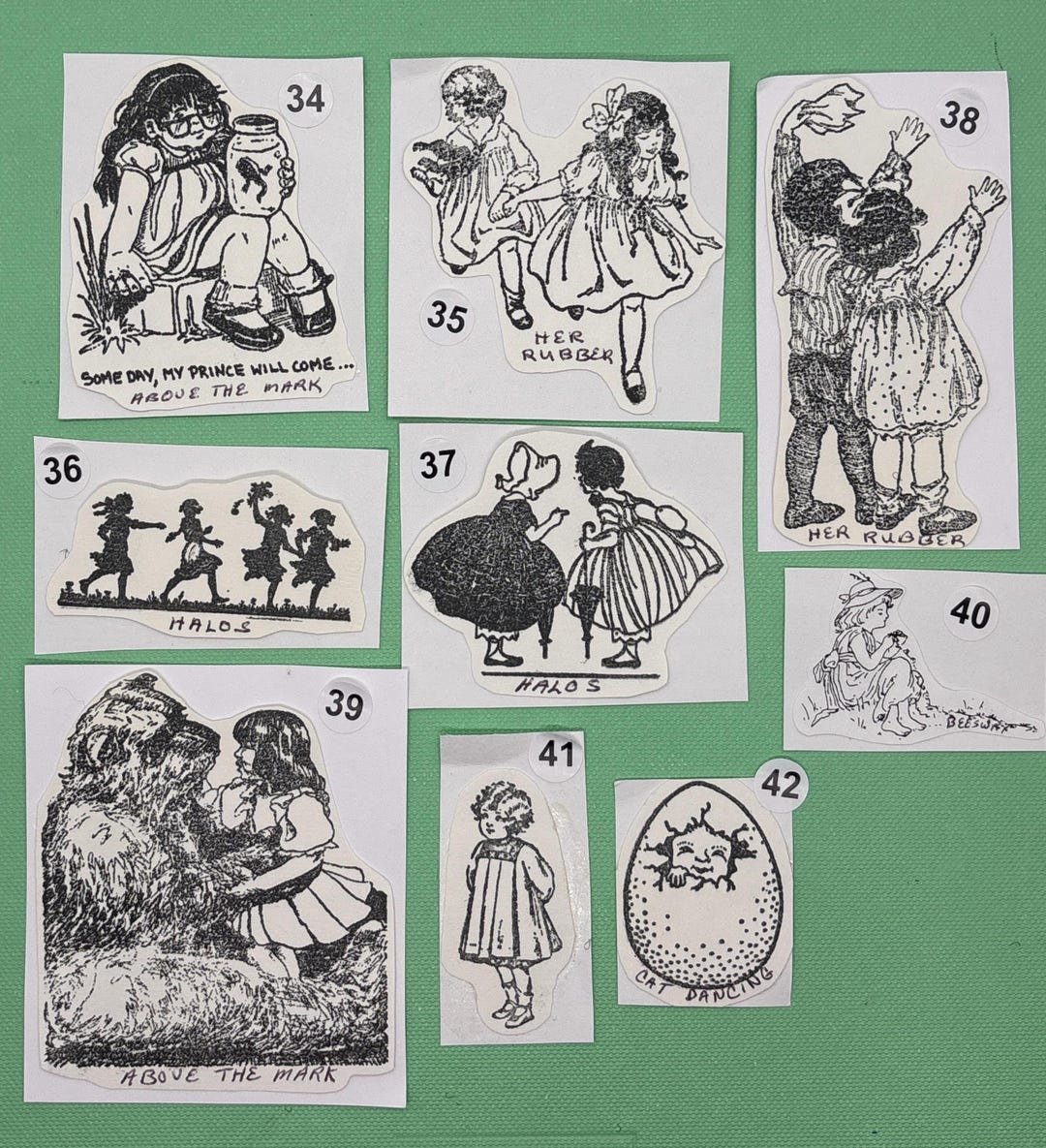 Unmounted People Kids Rubber Stamps Rare Vintage Hook and Loop Backed ...