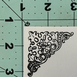 Corner 4 Stamp Square Wood Mounted Rubber Stamp Embossing Arts 1997 ...