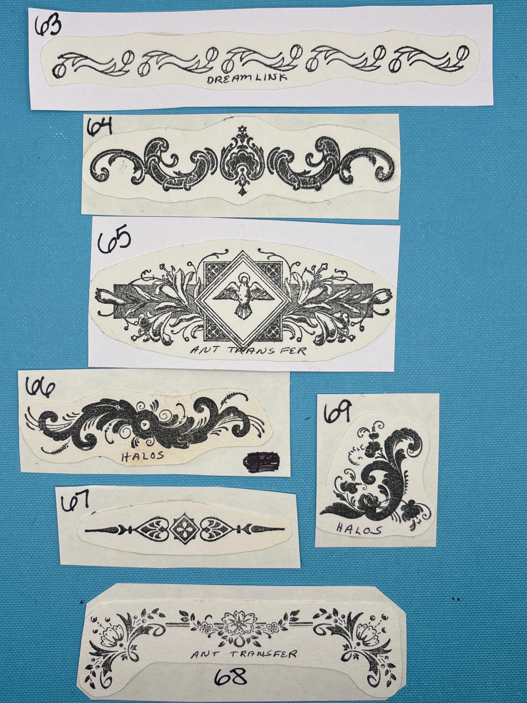 Unmounted Scroll Designs Border Rubber Stamps Rare Vintage Hook and ...