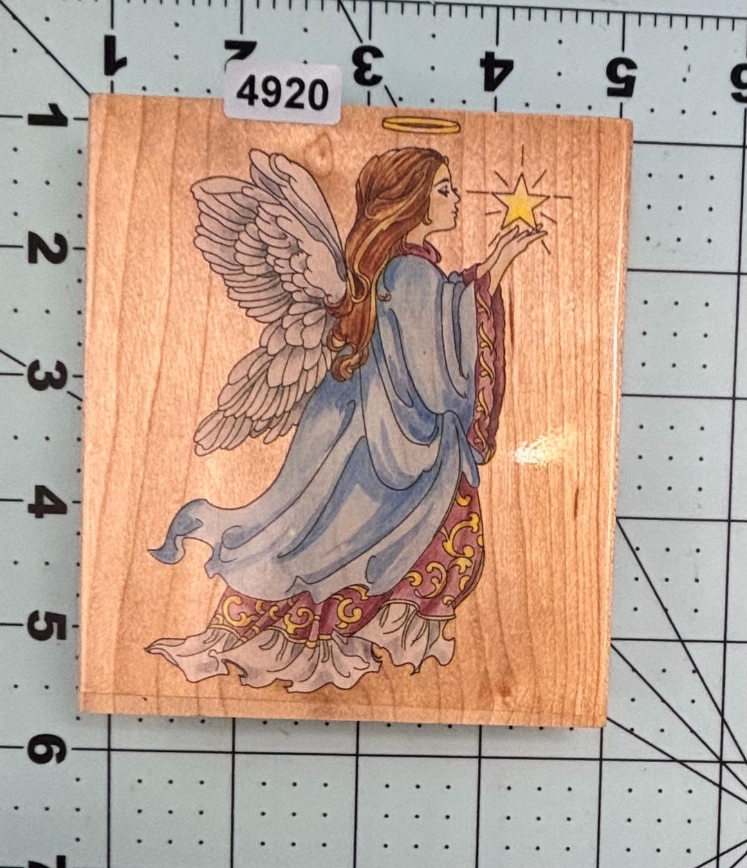 Angels Vintage Wood Mounted Rubber Stamp - Etsy