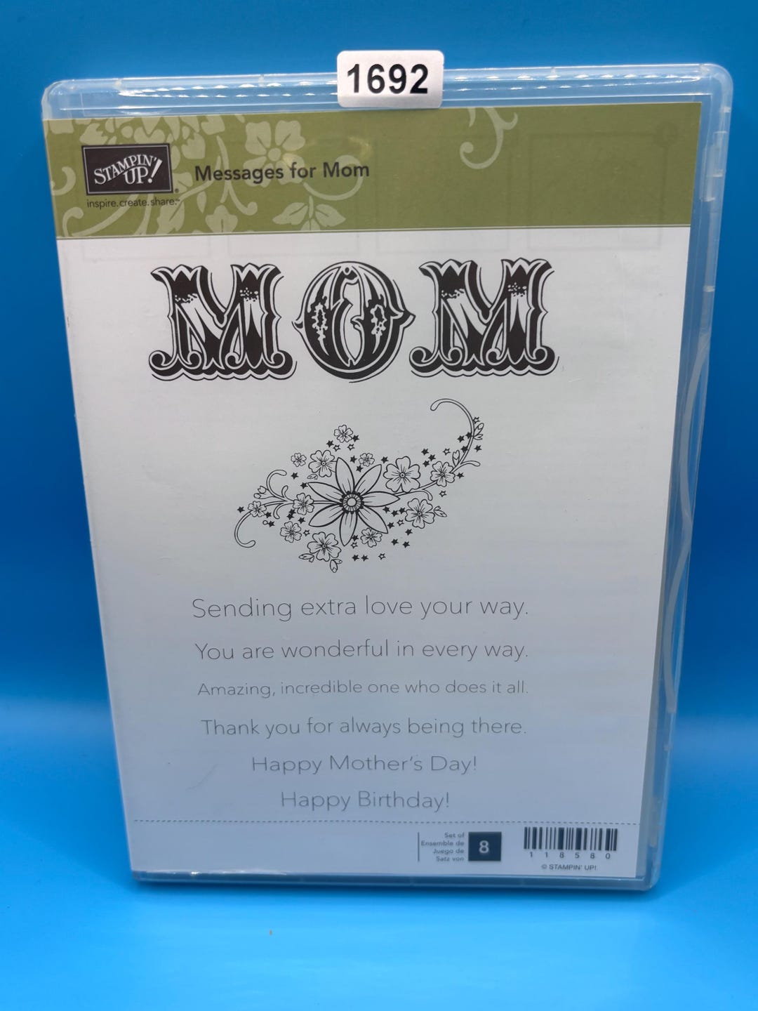 Retired Stampin up Messages to Mom UNMOUNTED Rubber Stamps - Etsy