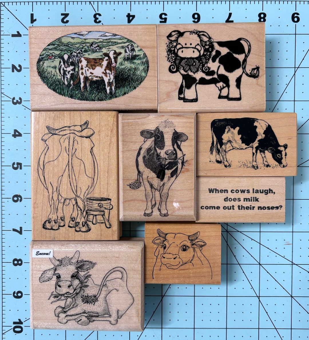 Cows Vintage Wood Mounted Rubber Stamps - Etsy