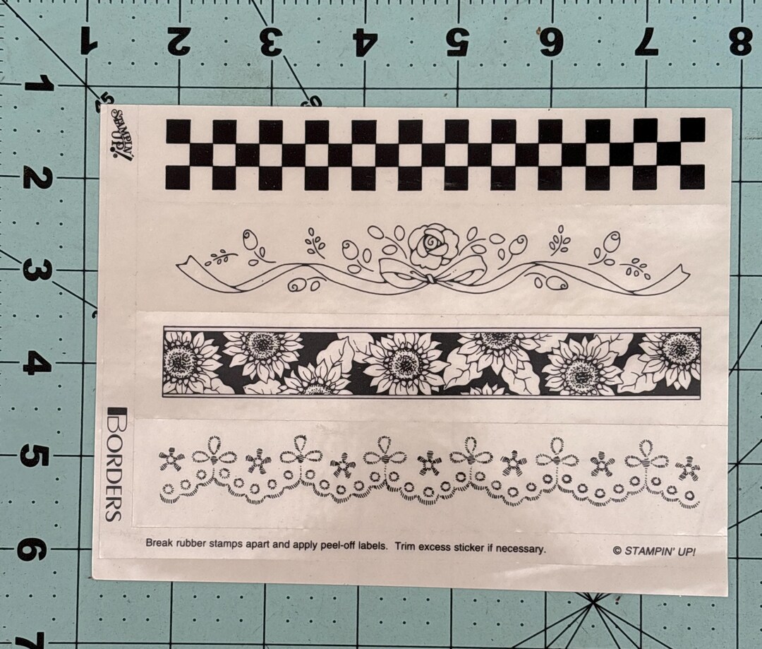 Borders Stampin’ UP Borders 4 Stamp Set Wood Mounted Rubber Stamps ...