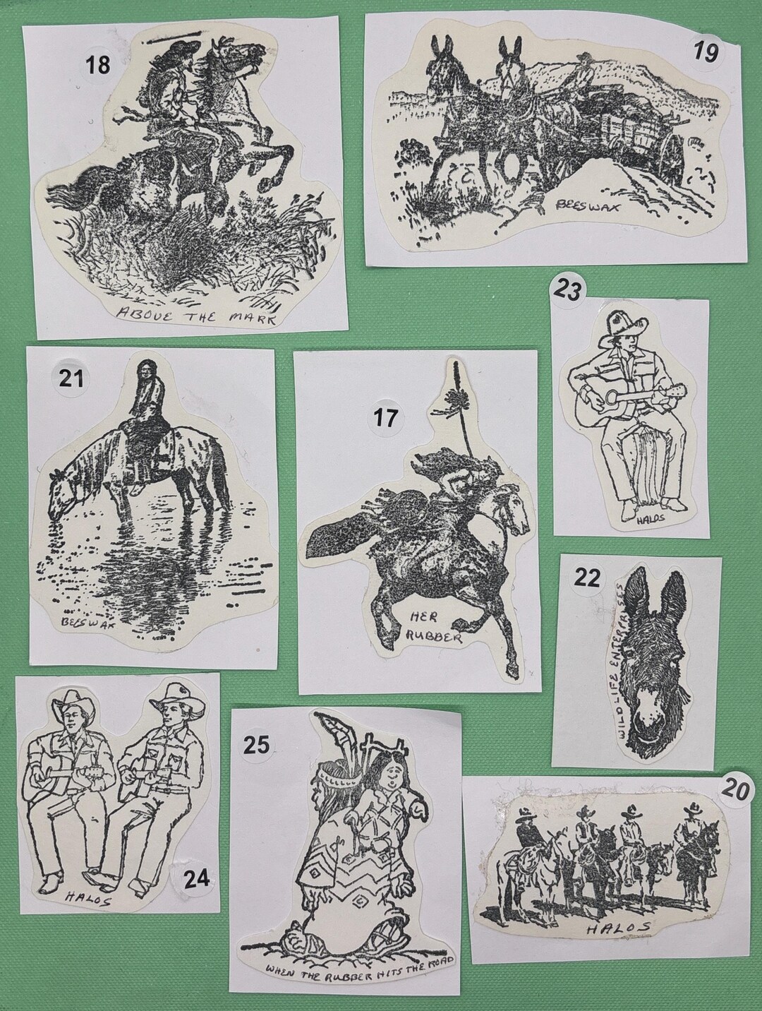 Unmounted Native Americans and Cowboys Rubber Stamps Rare Vintage Hook ...