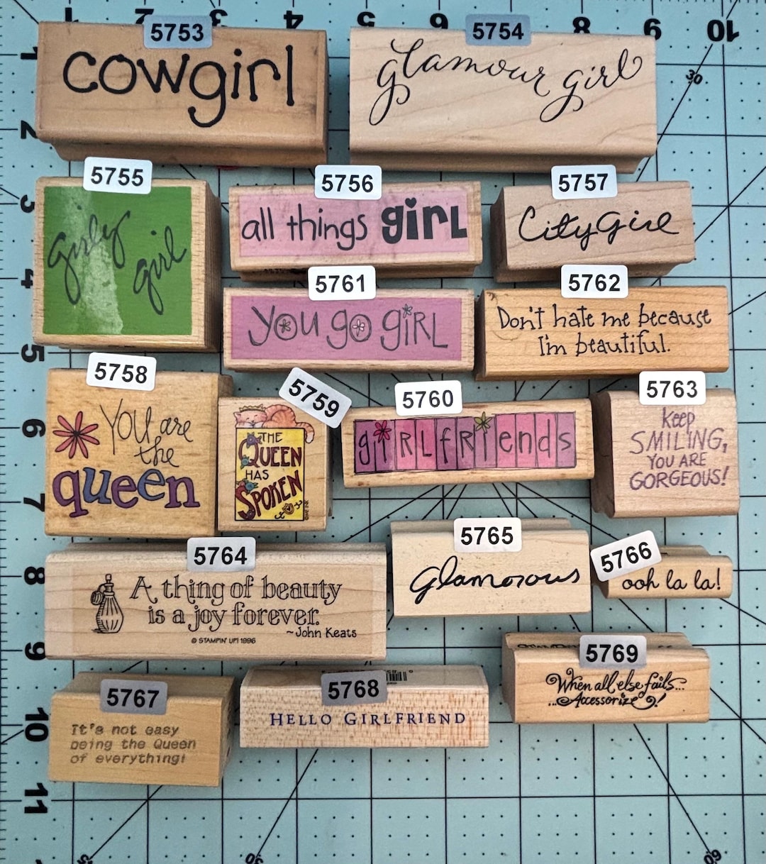 Verbiage Woman Girl Wood Mounted Rubber Stamps Previously Owned - Etsy