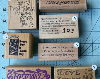 Verbiage Religious Faith God Card Sentiments Wood Mounted Rubber Stamps ...
