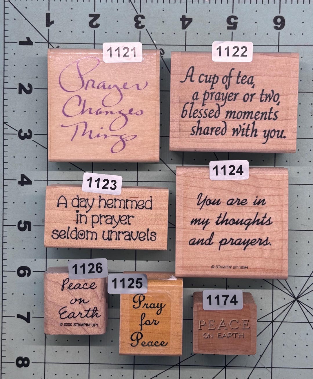 Verbiage Religious Pray Prayer Card Sentiments Wood Mounted Rubber ...