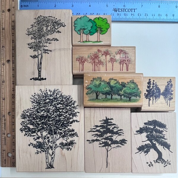 Tree Rubber Stamp - Etsy