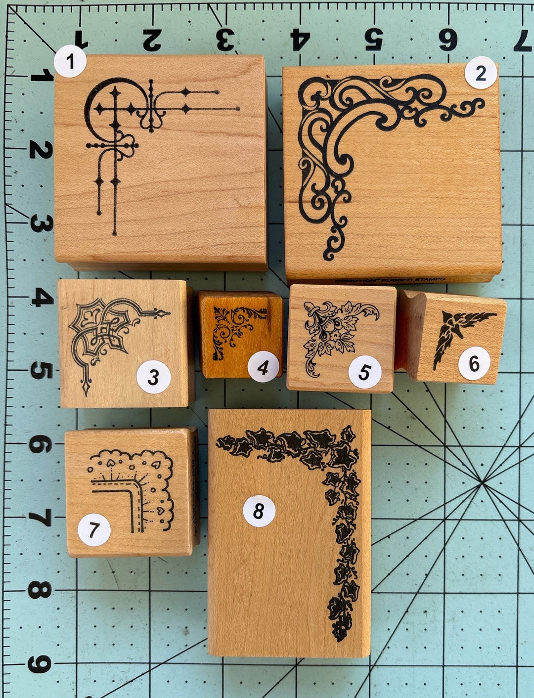 Corner Wood Mounted Rubber Stamps Vintage - Etsy