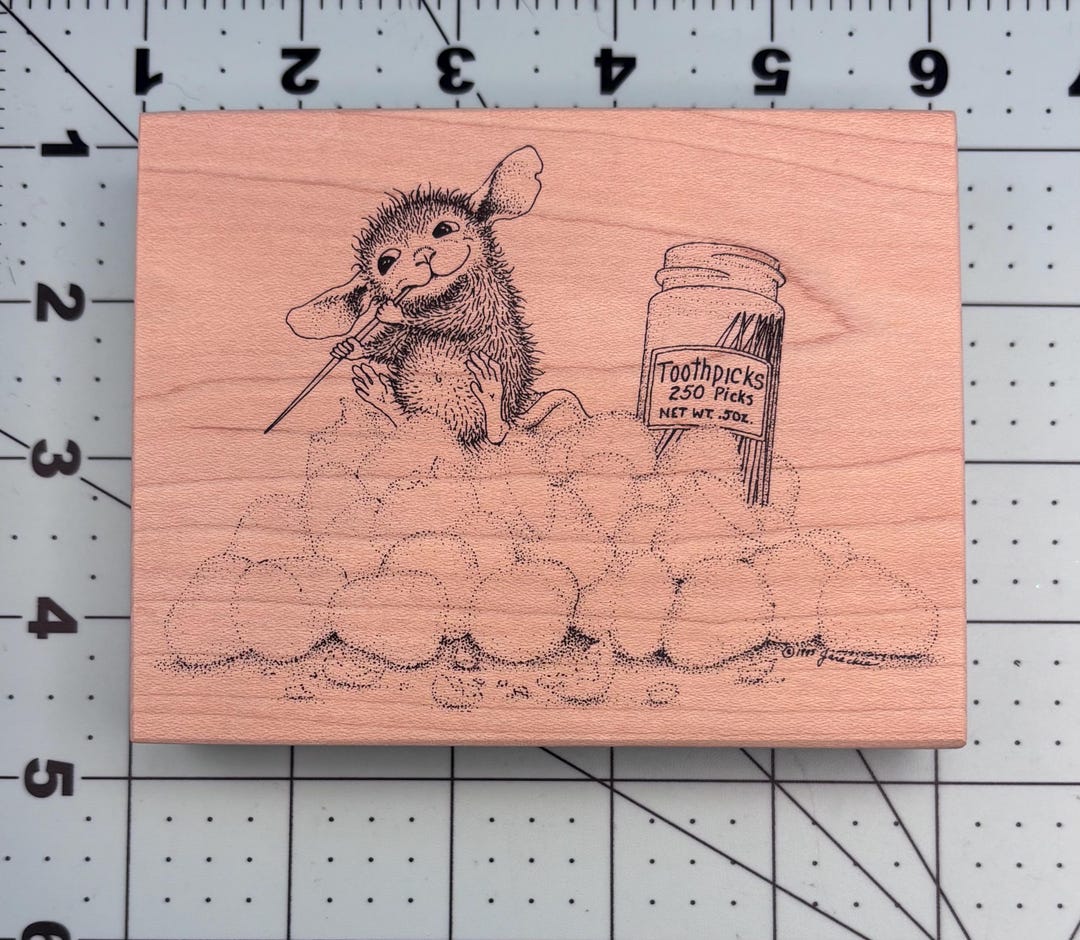 House Mouse 221 Pickin’ and a Grin In’ Wood Mounted Rubber Stamp ...