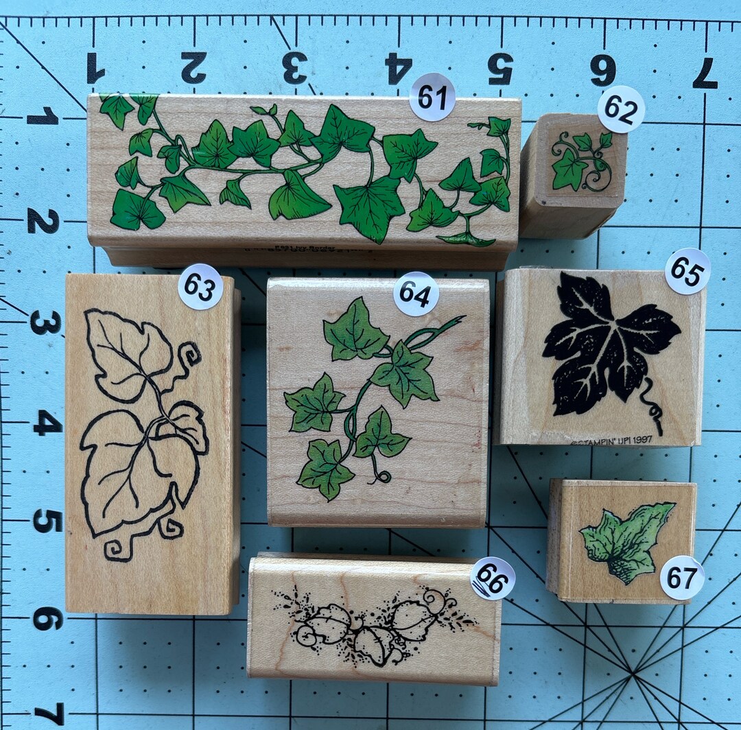 Ivy Wood Mounted Rubber Stamps Vintage - Etsy