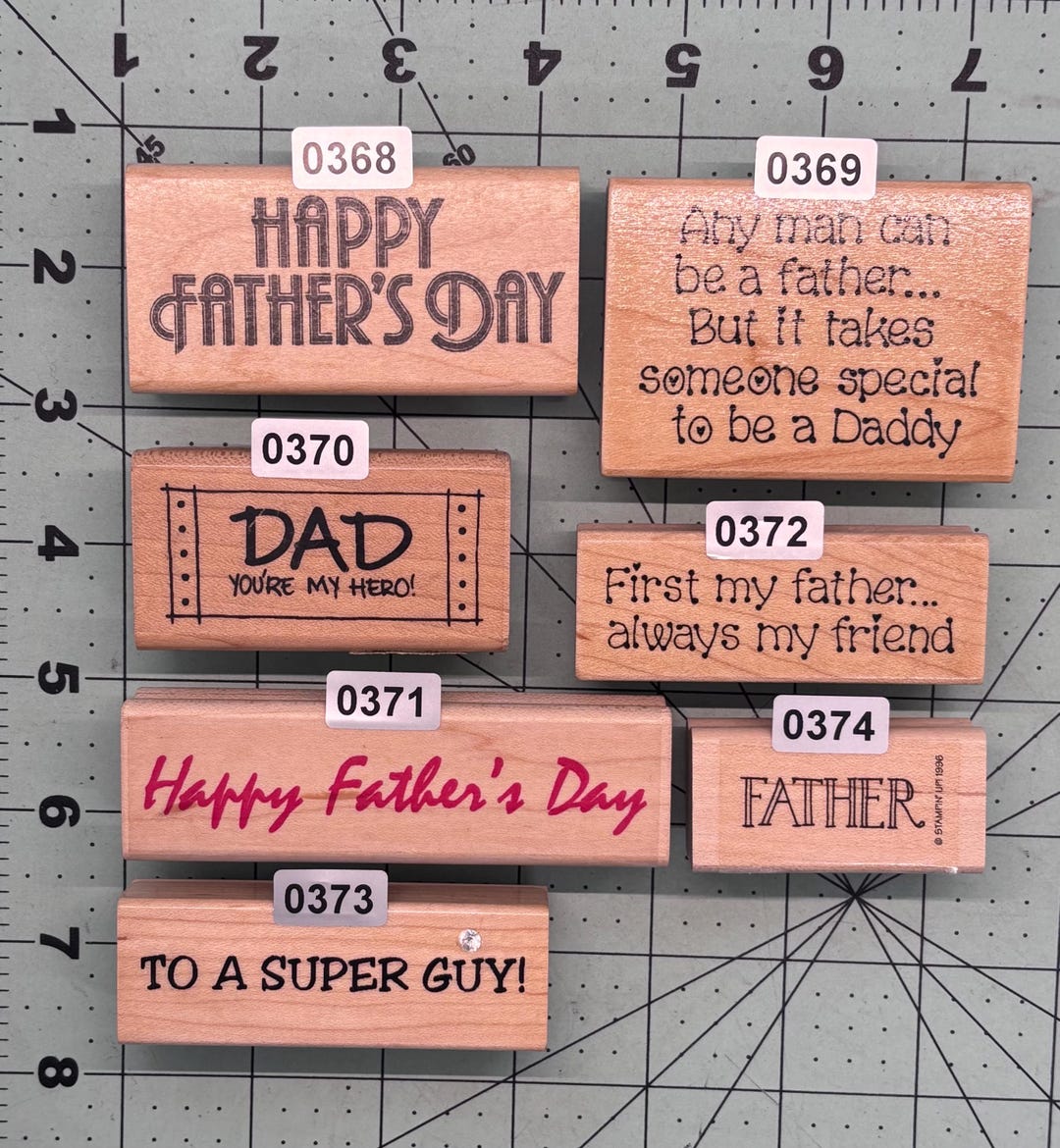 Verbiage Fathers Day Dad Husband Wood Mounted Rubber Stamps Vintage - Etsy