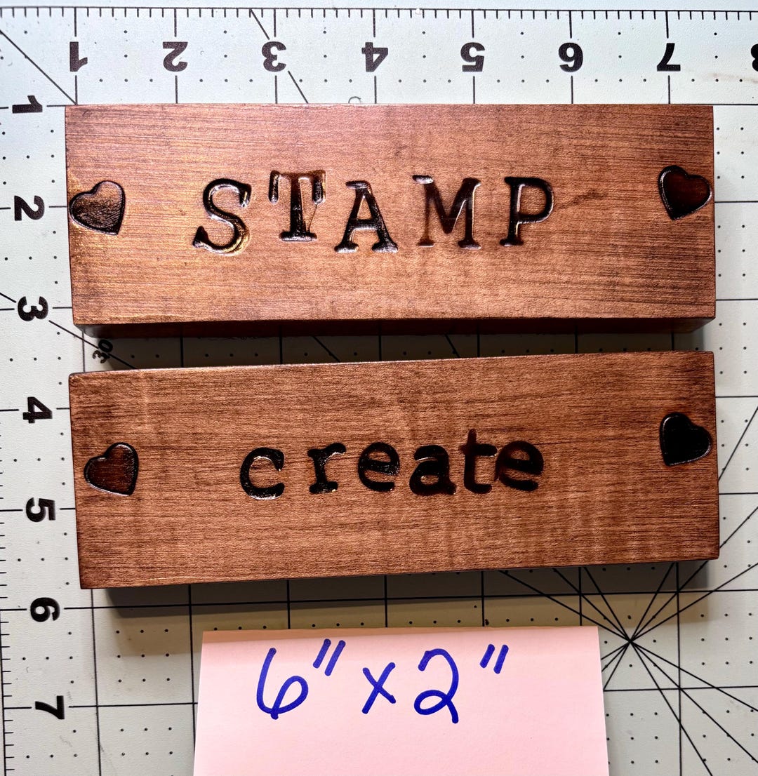 Wood Rubber Stamp Mount for Loop and Hook Mounted Rubber Stamps ...