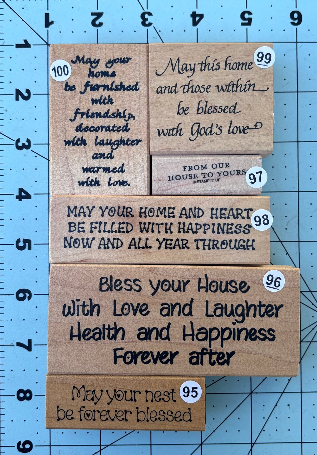 Verbiage - Card Sentiments- Wood Mounted Rubber Stamps Vintage - Etsy