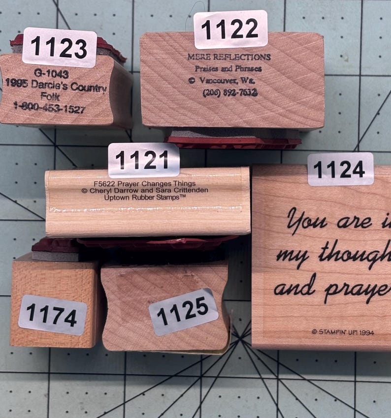 Verbiage Religious Pray Prayer Card Sentiments Wood Mounted Rubber ...