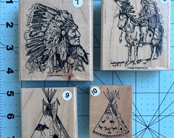 Native American Vintage Wood Mounted Rubber Stamps - Etsy