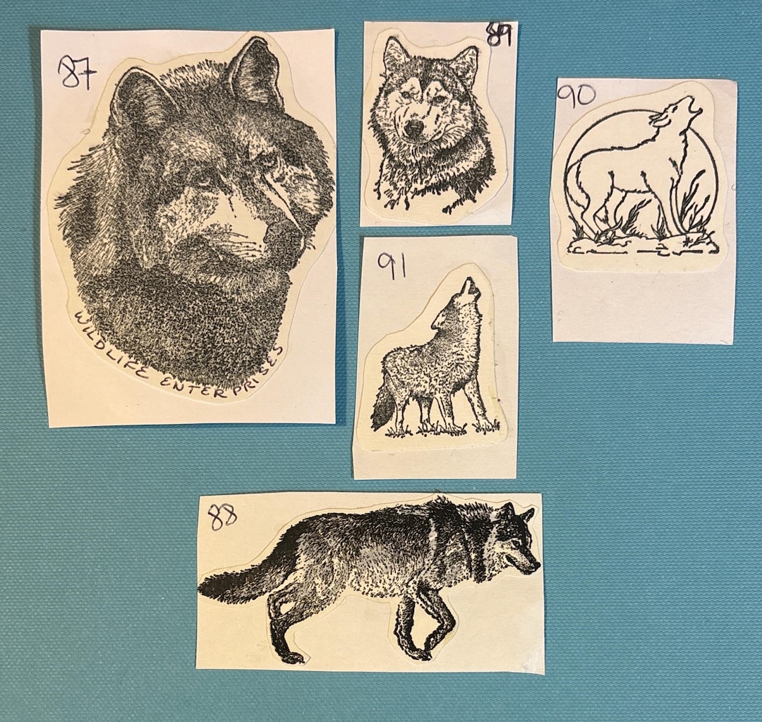 Unmounted Wolf Rubber Stamps RARE Vintage Hook and Loop Backed - Etsy