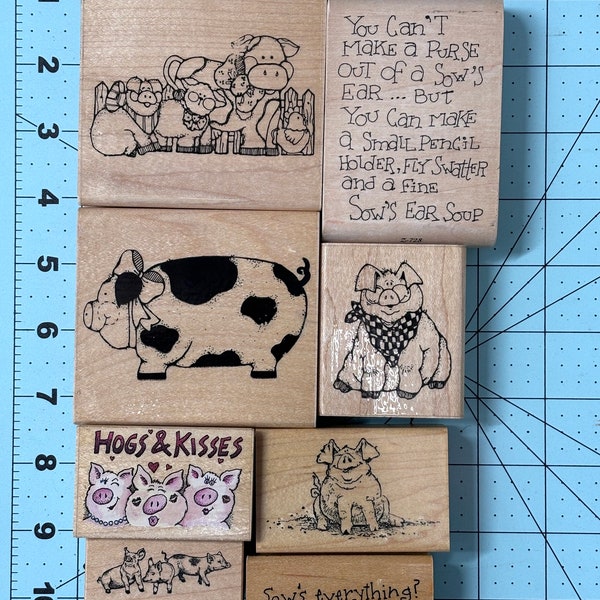 Pig Rubber Stamp - Etsy