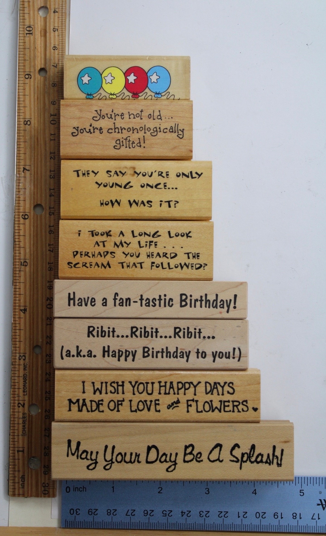 Verbiage Birthday Card Sentiments Wood Mounted Rubber Stamps Vintage - Etsy