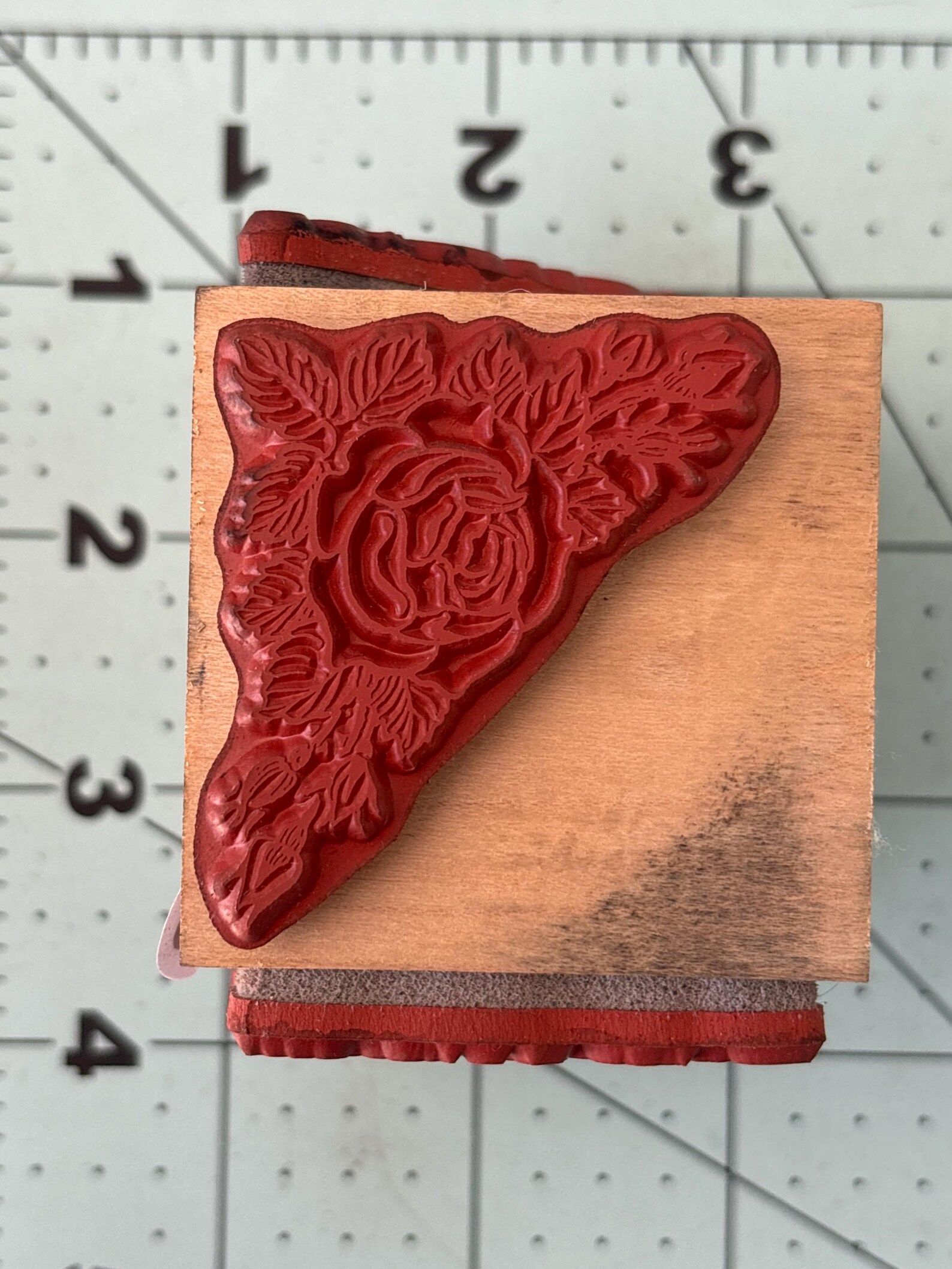 Corner 4 Stamp Square Wood Mounted Rubber Stamp Embossing Arts 1997 ...