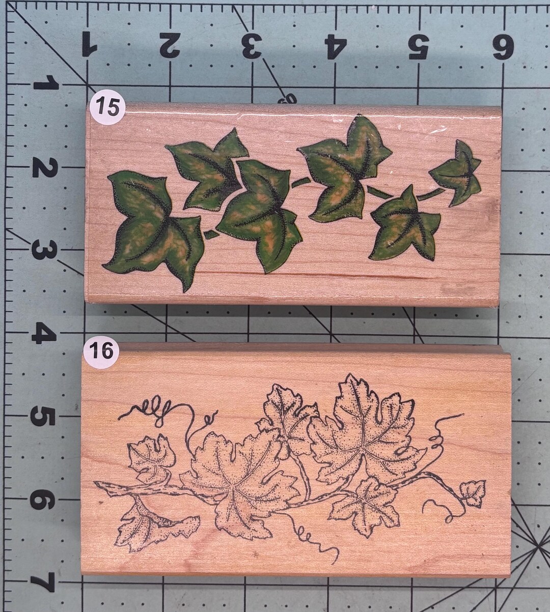Ivy Wood Mounted Rubber Stamps Vintage - Etsy