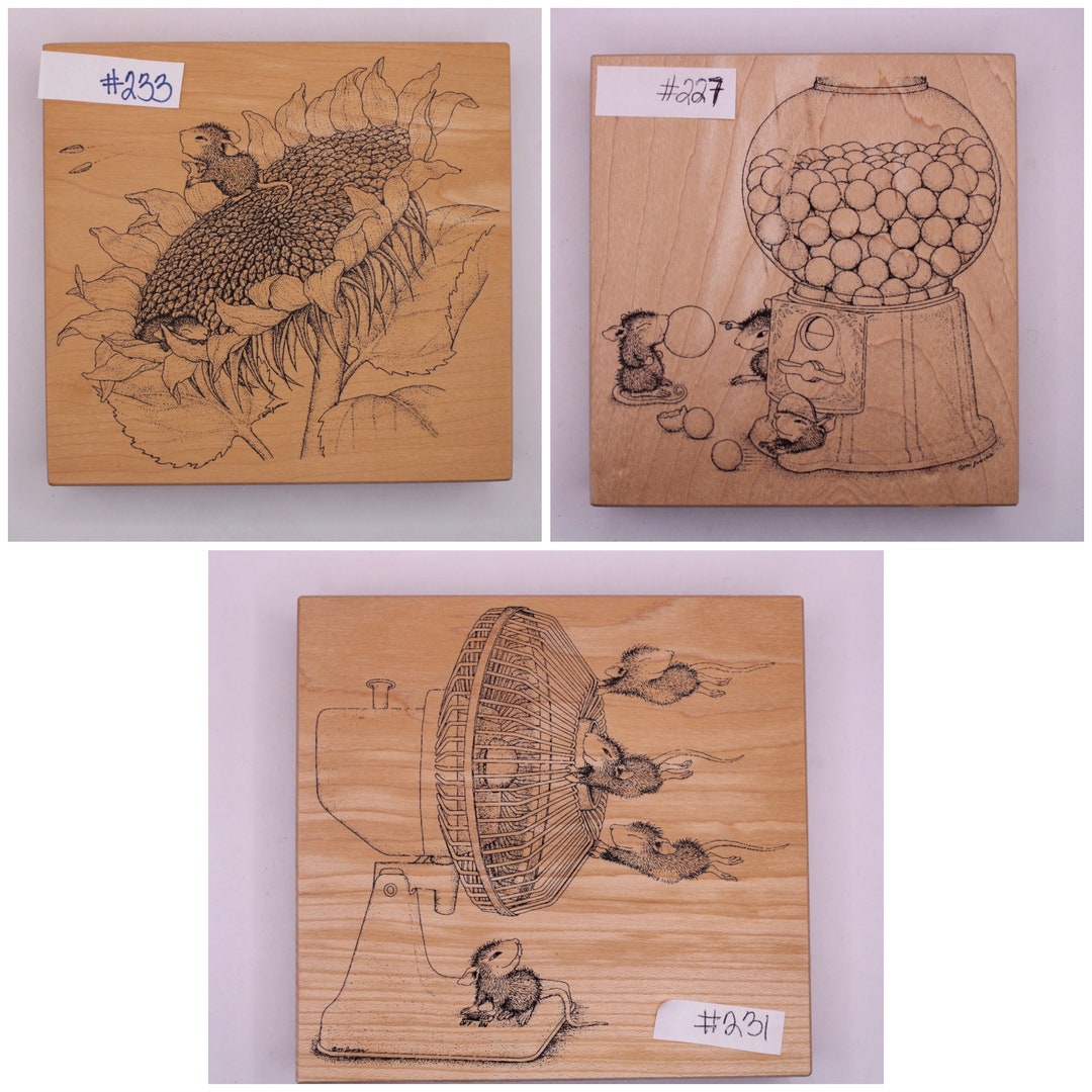 HOUSE MOUSE Wood Mounted Rubber Stamps vintage - Etsy