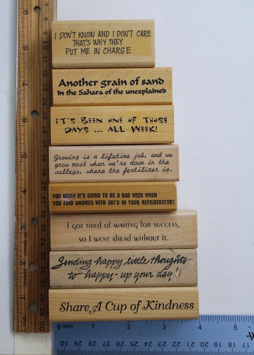 Verbiage Card Sentiments Wood Mounted Rubber Stamps Vintage - Etsy