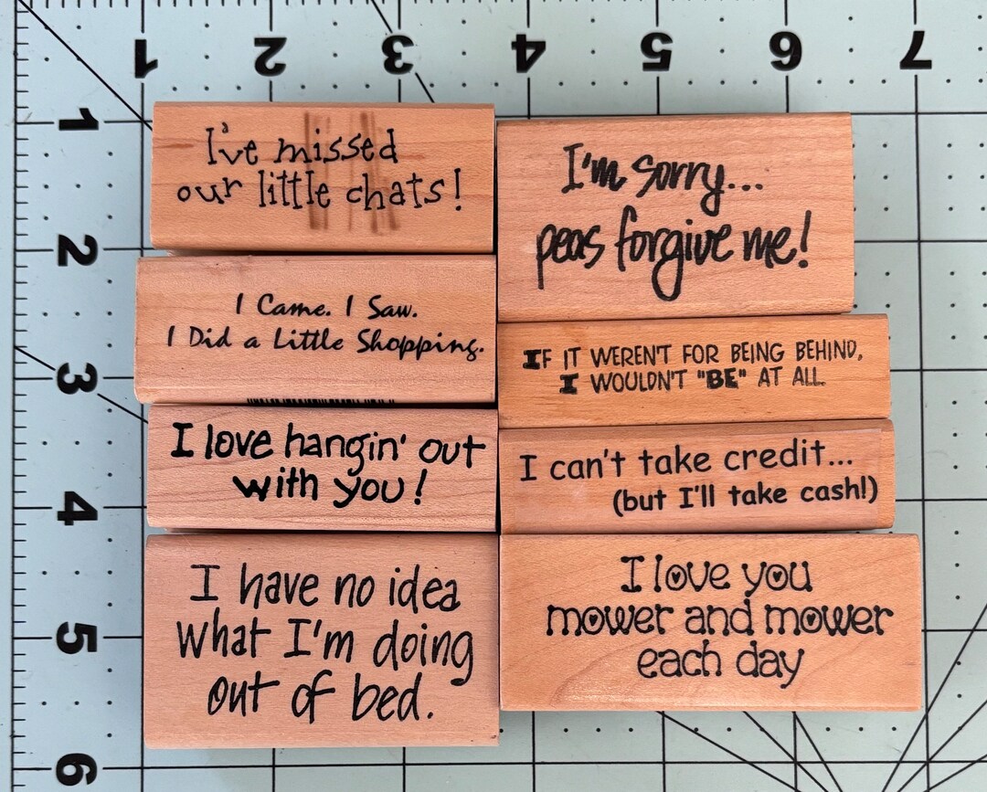 Verbiage Card Sentiments Wood Mounted Rubber Stamps Vintage - Etsy