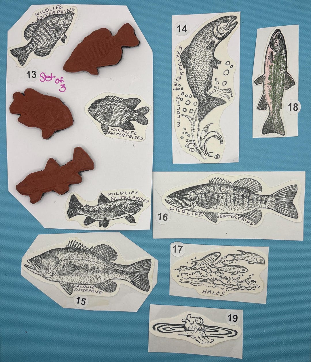 Unmounted Fish Rubber Stamps RARE Vintage Hook and Loop Backed - Etsy